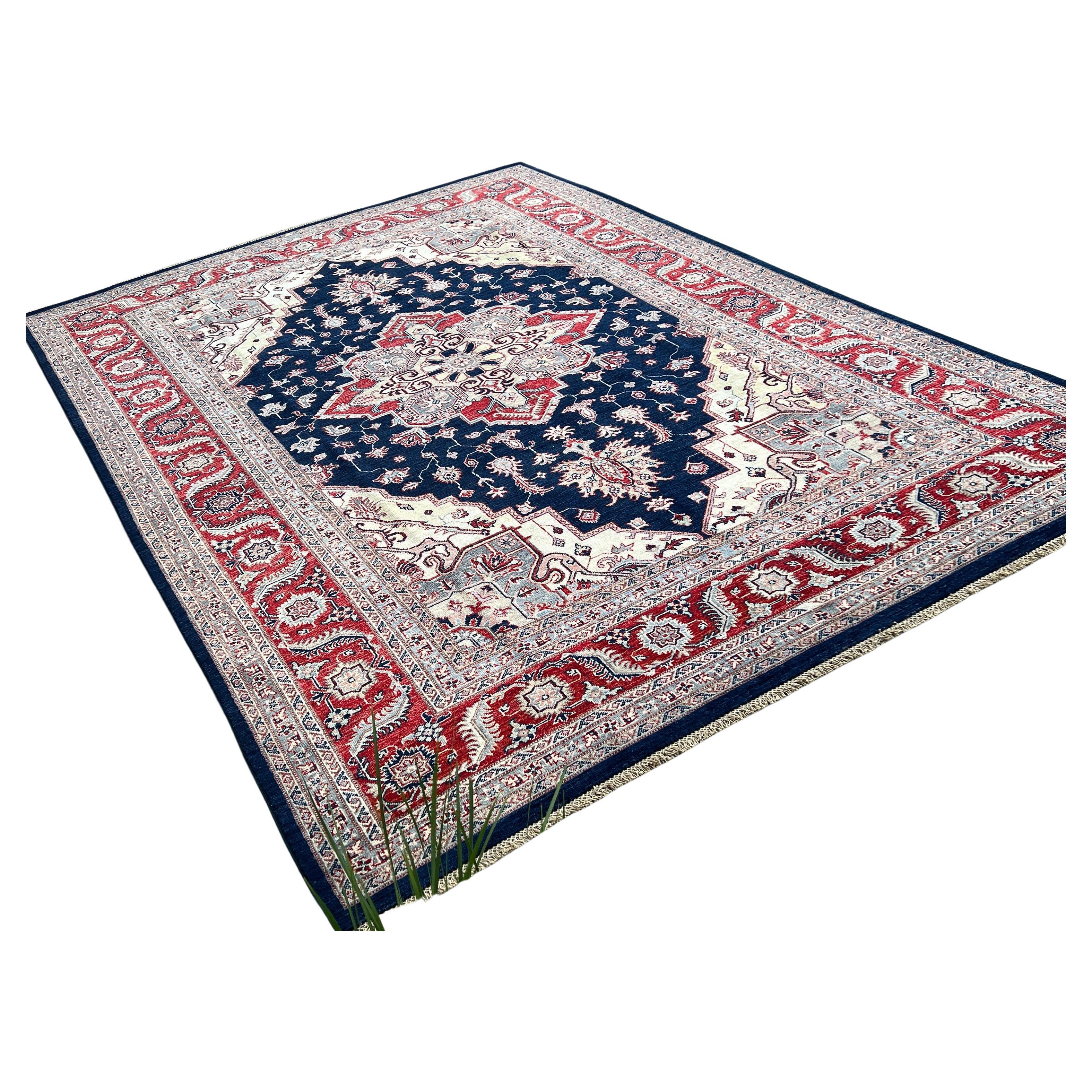 Hand-Knotted Afghan Heriz Rug Premium Hand-Spun Afghan Wool Fair Trade ...