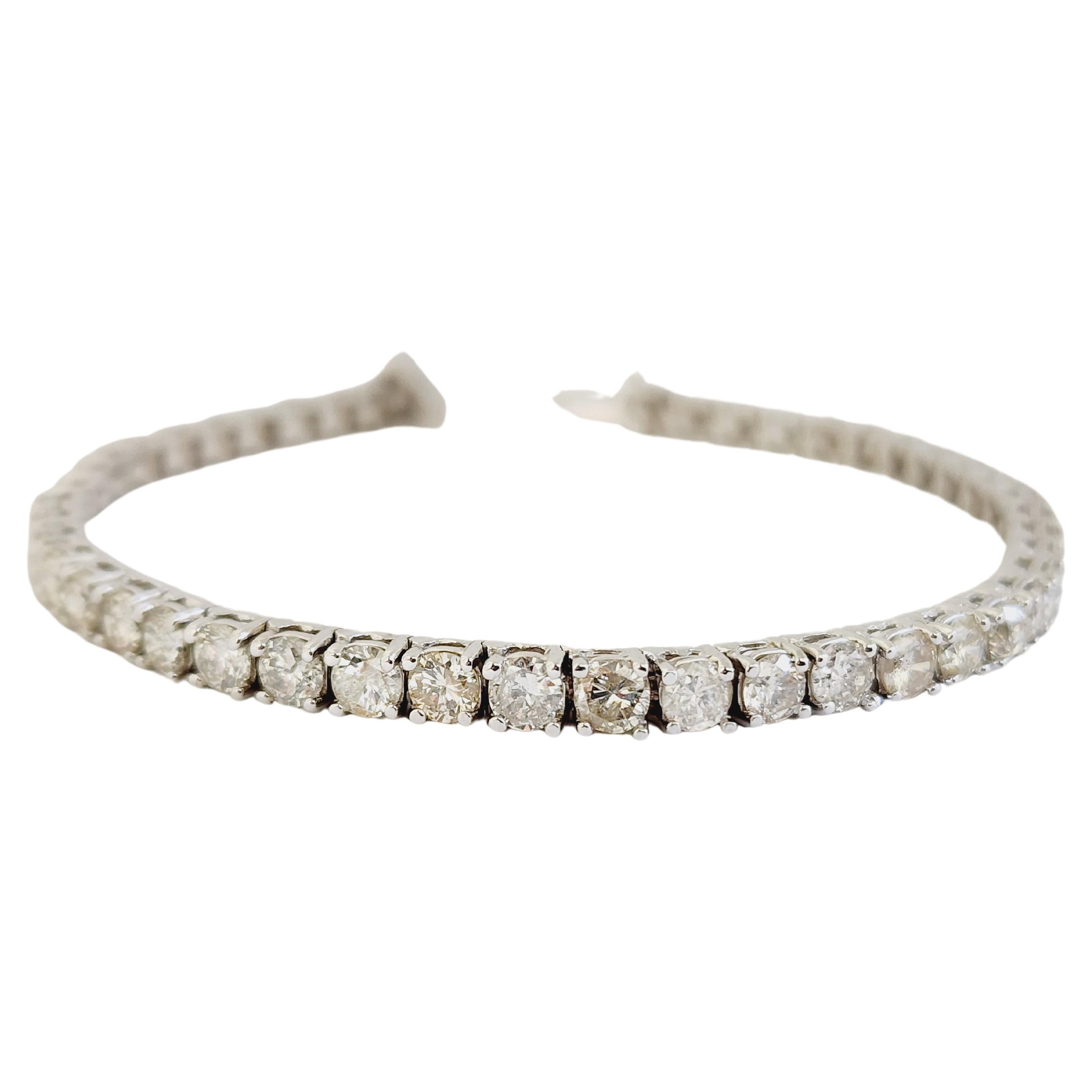 15 55 Carat Round Brilliant Natural Diamond Tennis Bracelet 14 Karat