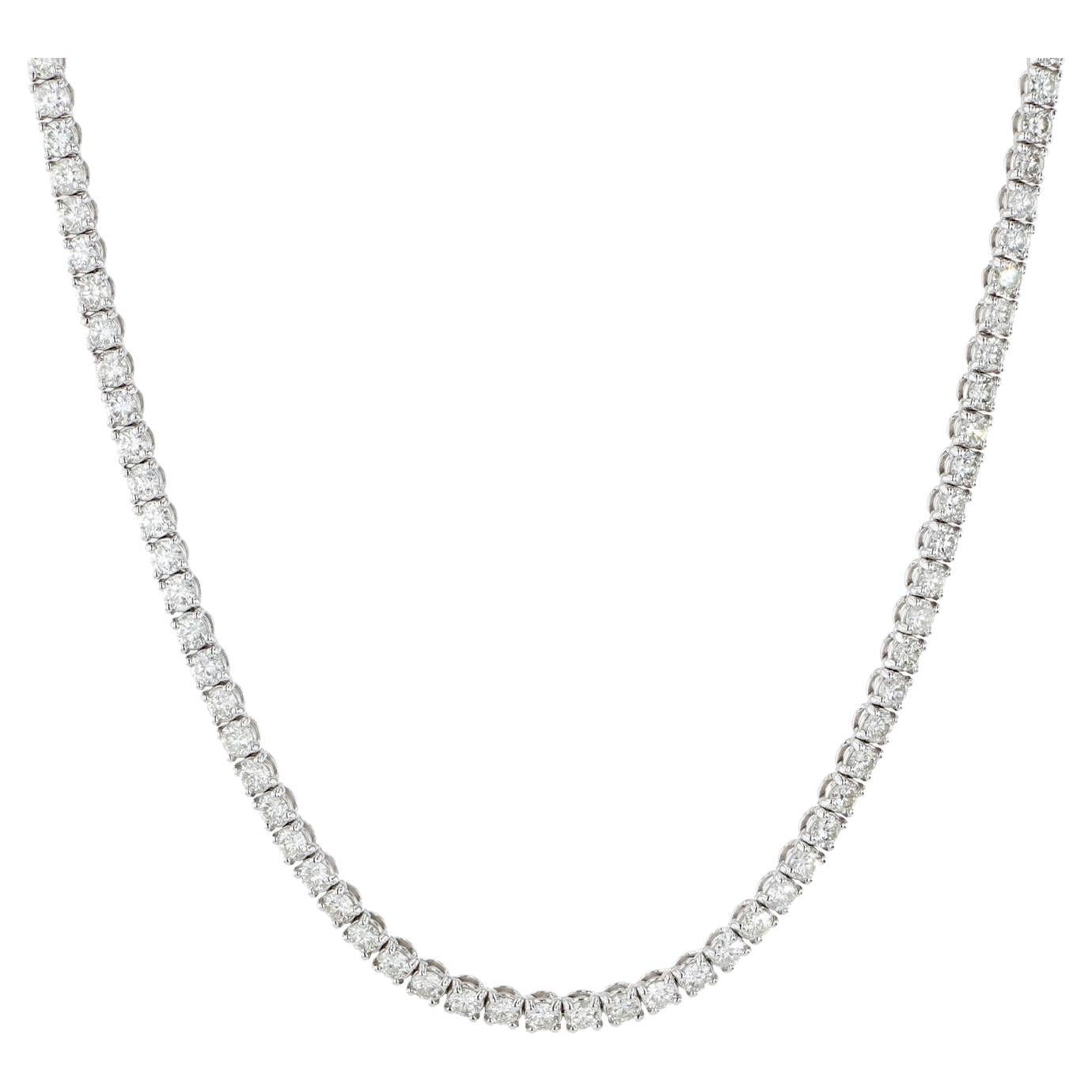 5.10ctw Diamond Tennis Necklace 14k Gold 4-Prongs 160 Round Cut ...