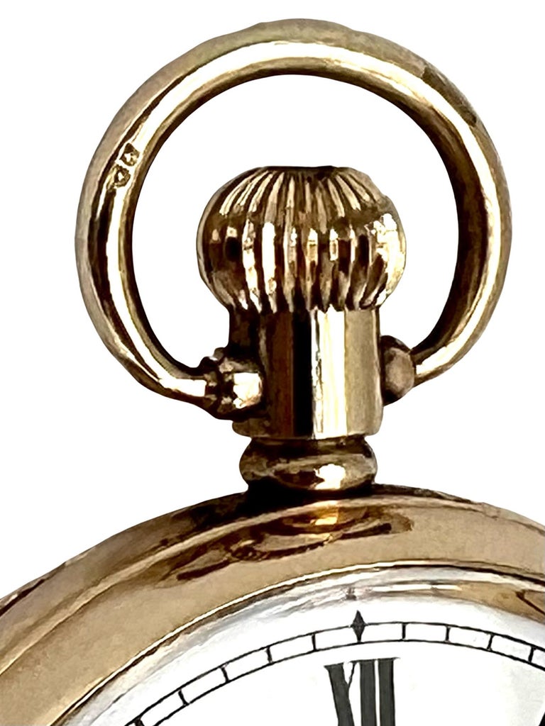 9 Carat Solid Gold Open Faced Pocket Watch by Garrard For Sale at 1stDibs