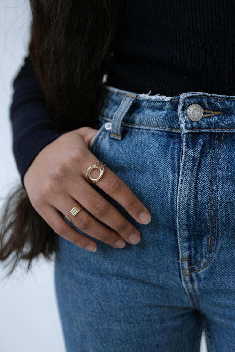 Customizable 9 Karat Adjustable Column Ring For Sale at 1stDibs