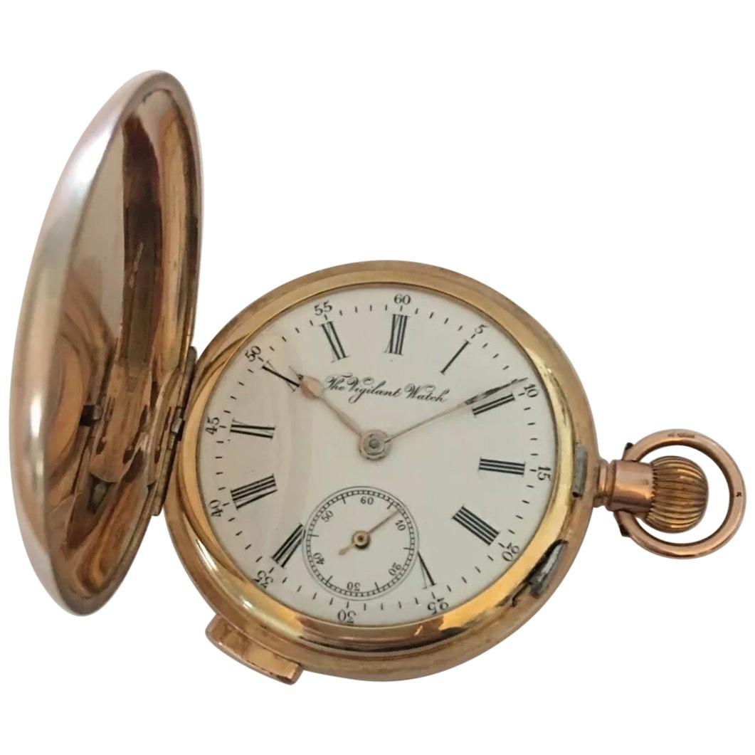 Emile Jacot Locke 18 Karat Yellow Gold and Enamel Pocket Watch Full ...