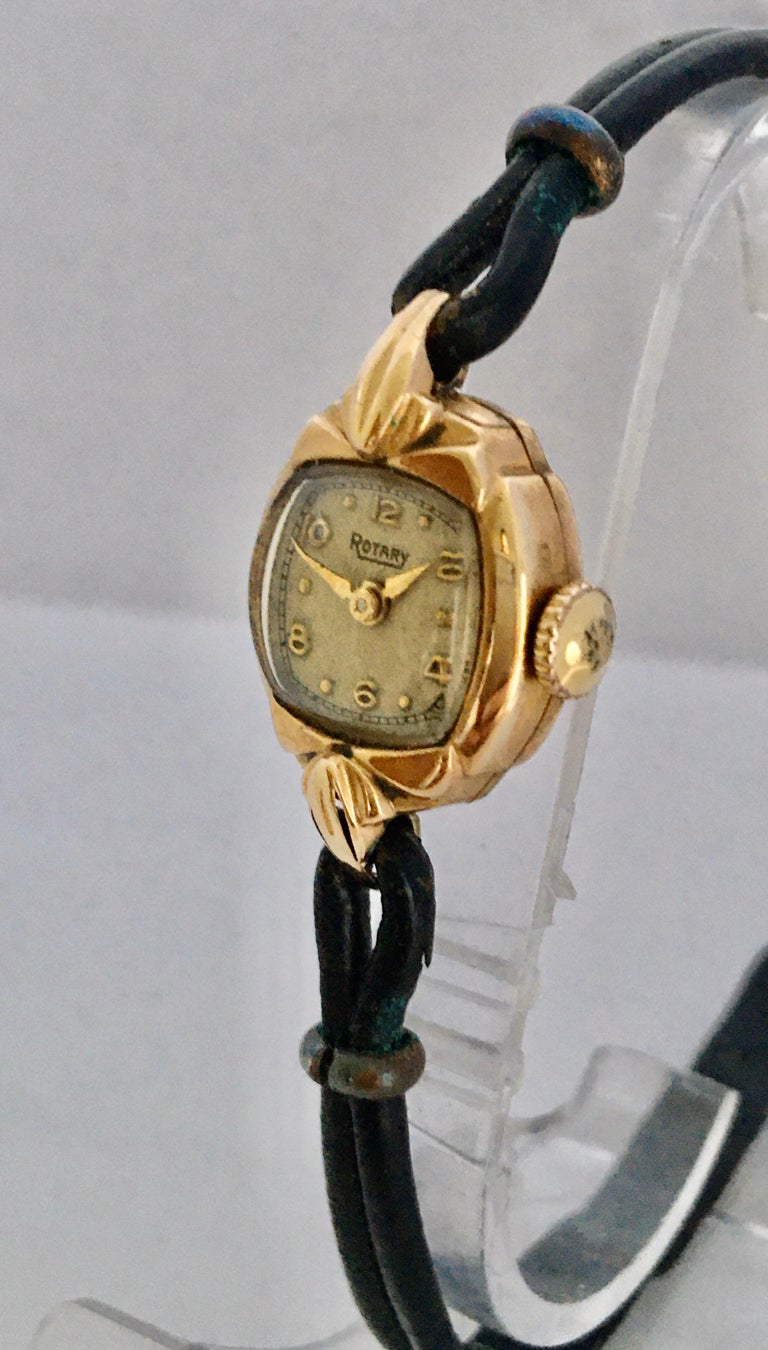 9 Karat Gold Vintage 1940s Rotary Ladies Cocktail Watch For Sale at 1stDibs