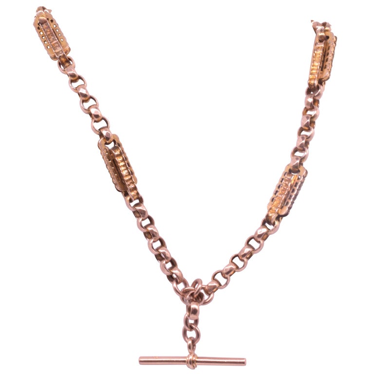 9 Karat Victorian Chunky Multi-Link Albert Chain, 14.5", circa 1880 at ...