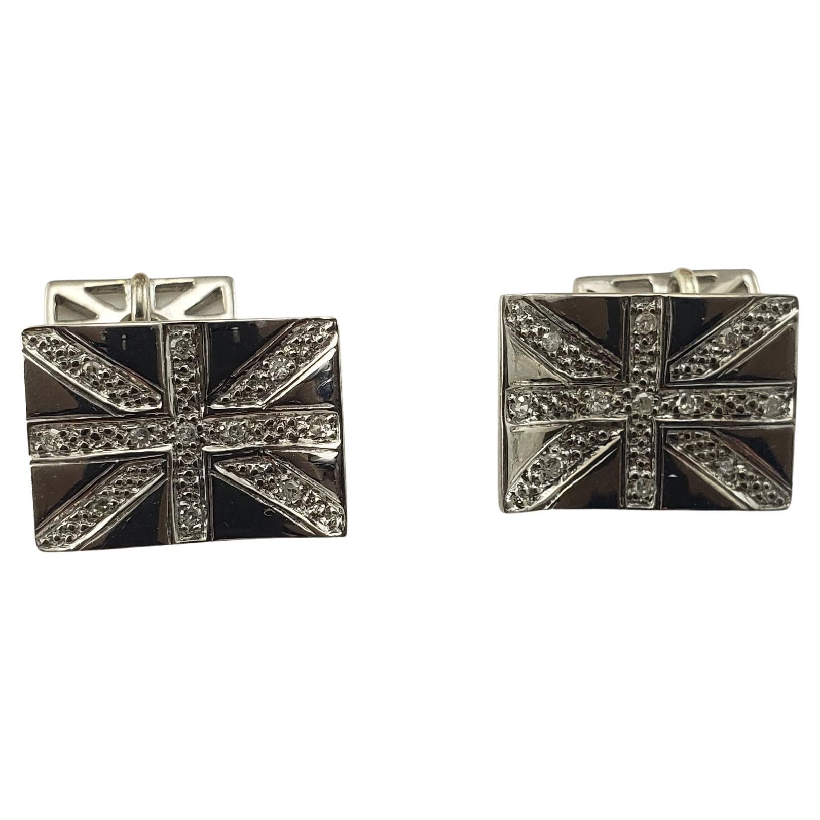 1940s Nautical Multi-Gem Set Diamond Flag Cufflinks at 1stDibs