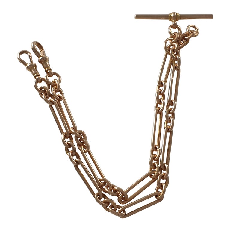 9 Karat Gold Albert Watch Chain, 1925 at 1stDibs