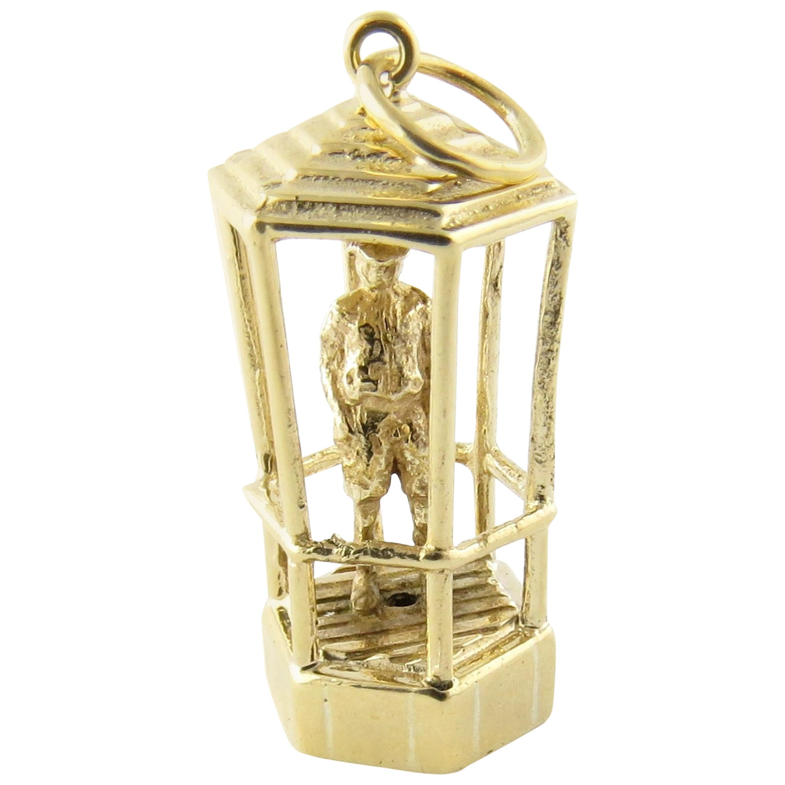 9 Karat Yellow Gold Bermuda Traffic Officer in Birdcage Charm at 1stDibs