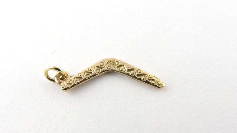 9 Karat Yellow Gold Boomerang Charm at 1stDibs