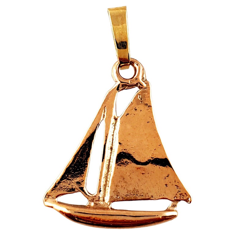 9 Karat Yellow Gold Sail Boat Charm at 1stDibs