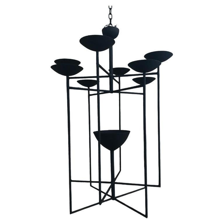 9 Light Double Black Lantern For Sale at 1stDibs