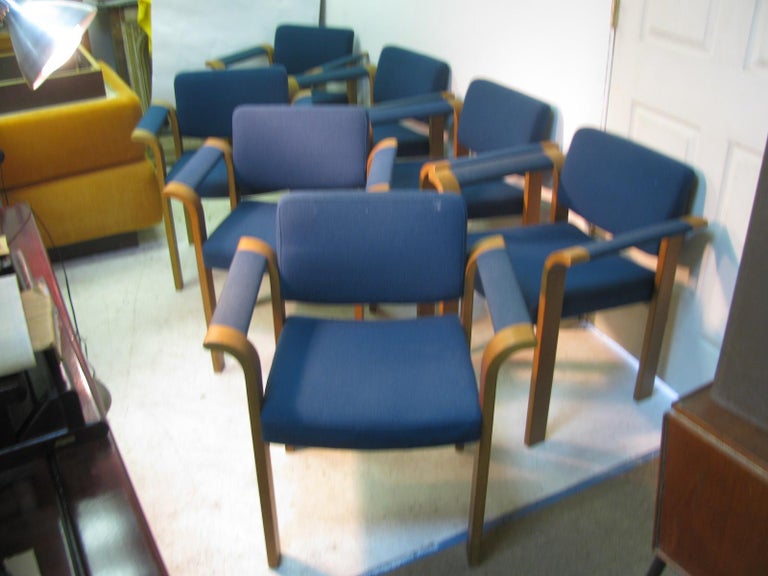 9 Mid-Century Modern Oak Bentwood Dining, Conference Chairs at 1stDibs