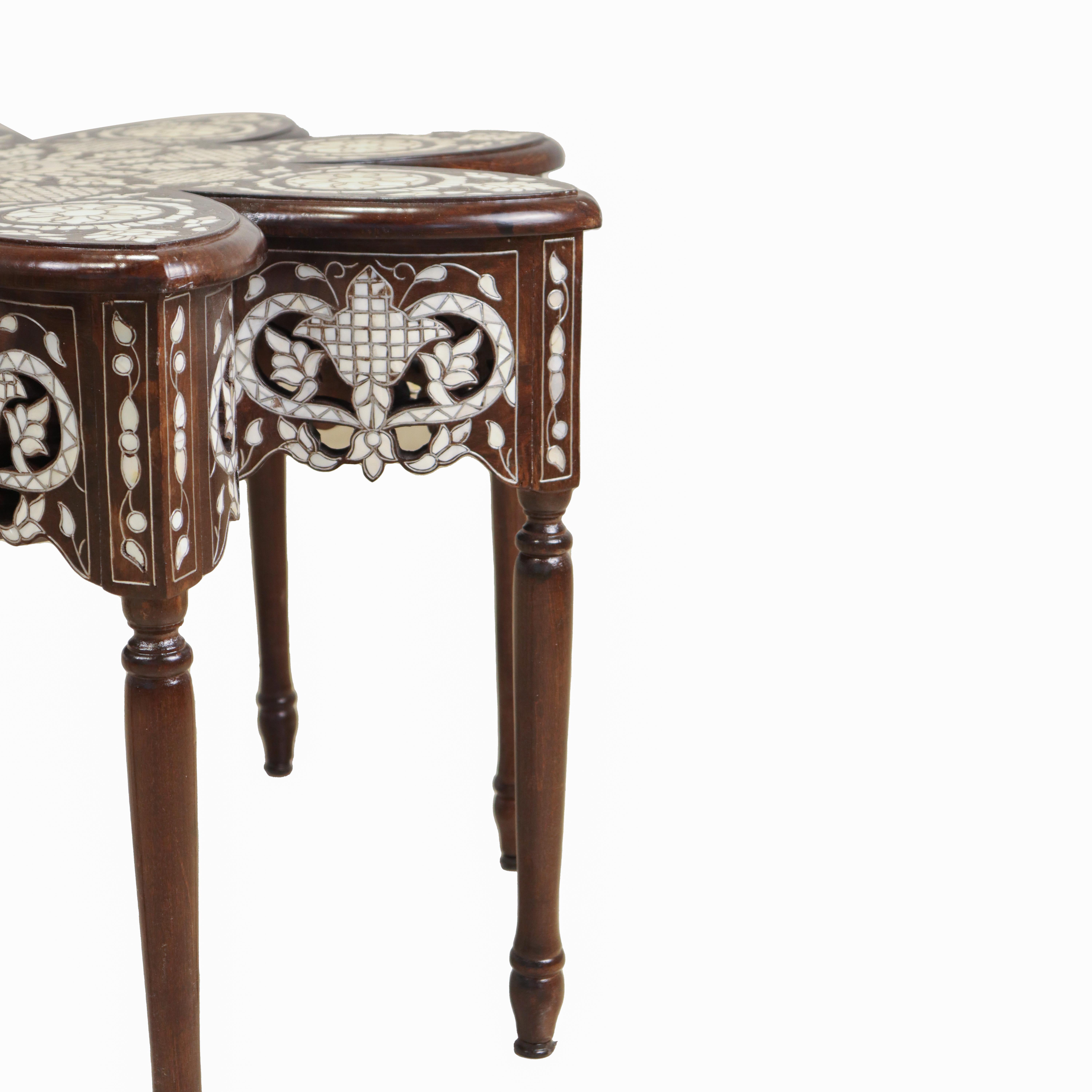 9-Piece Coffee Table Set, Syrian Mother-of-Pearl Inlay, Modular ...