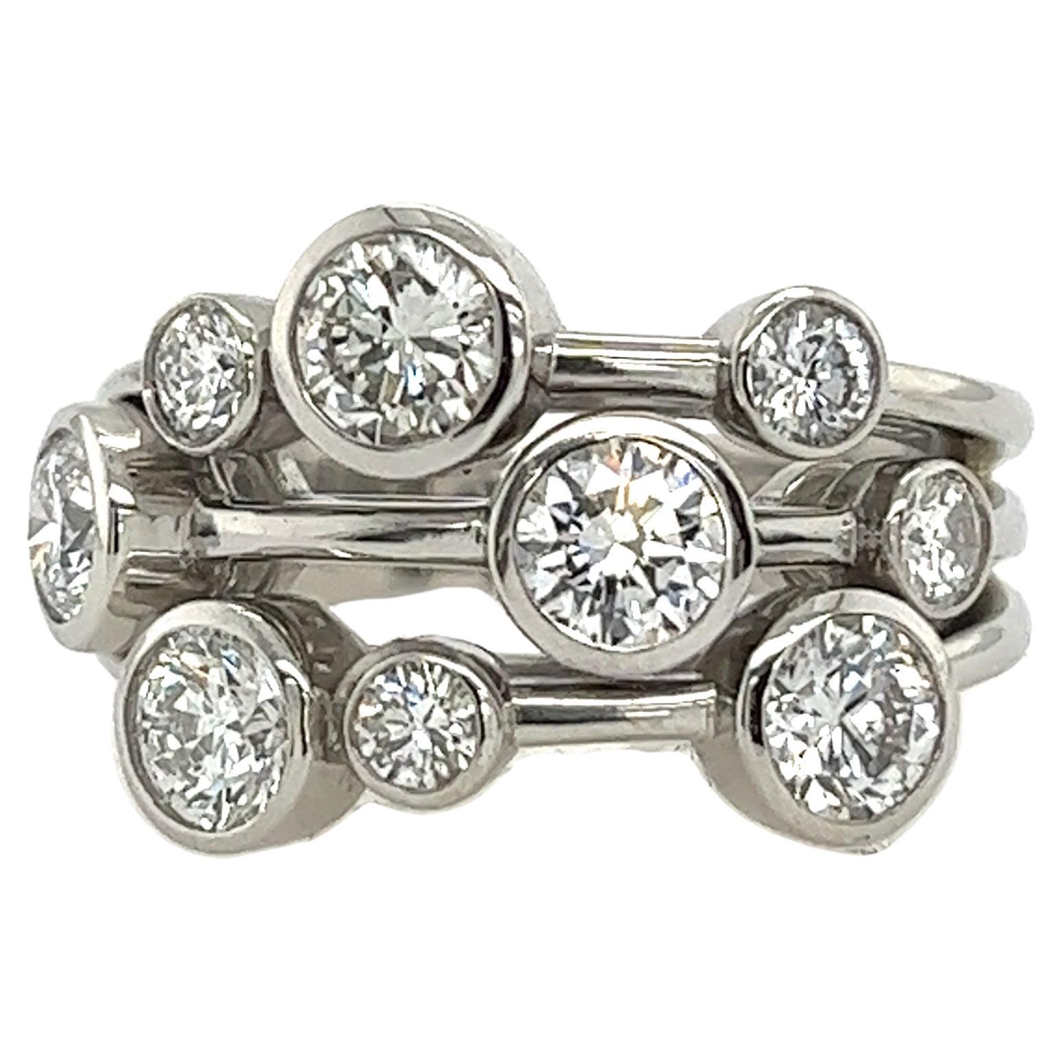 9-Stone Diamond Ring, Set With 3.17ct Round Brilliant Diamonds In 18ct ...