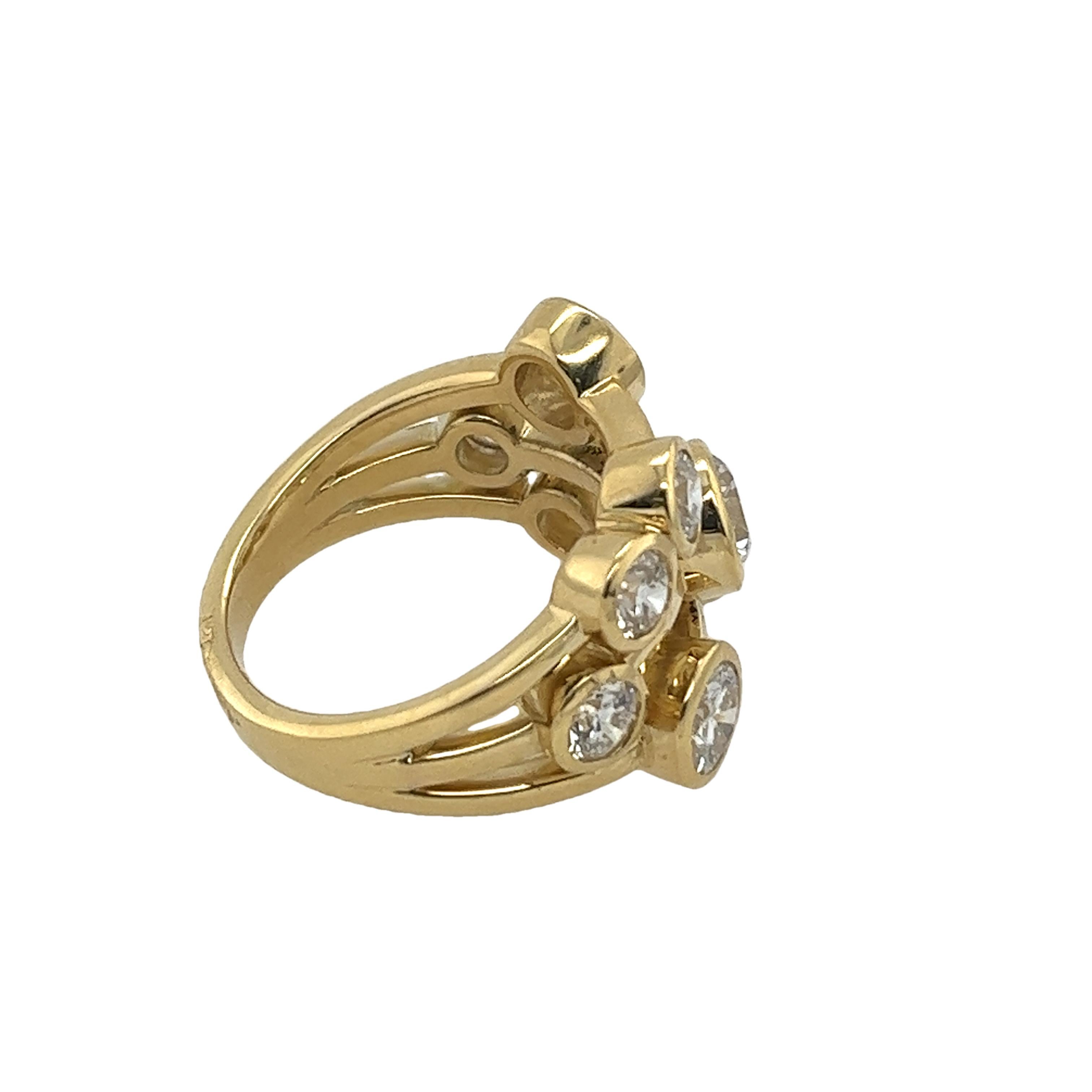 9-Stone Diamond Ring, Set With 3.17ct Round Brilliant Diamonds In 18ct ...