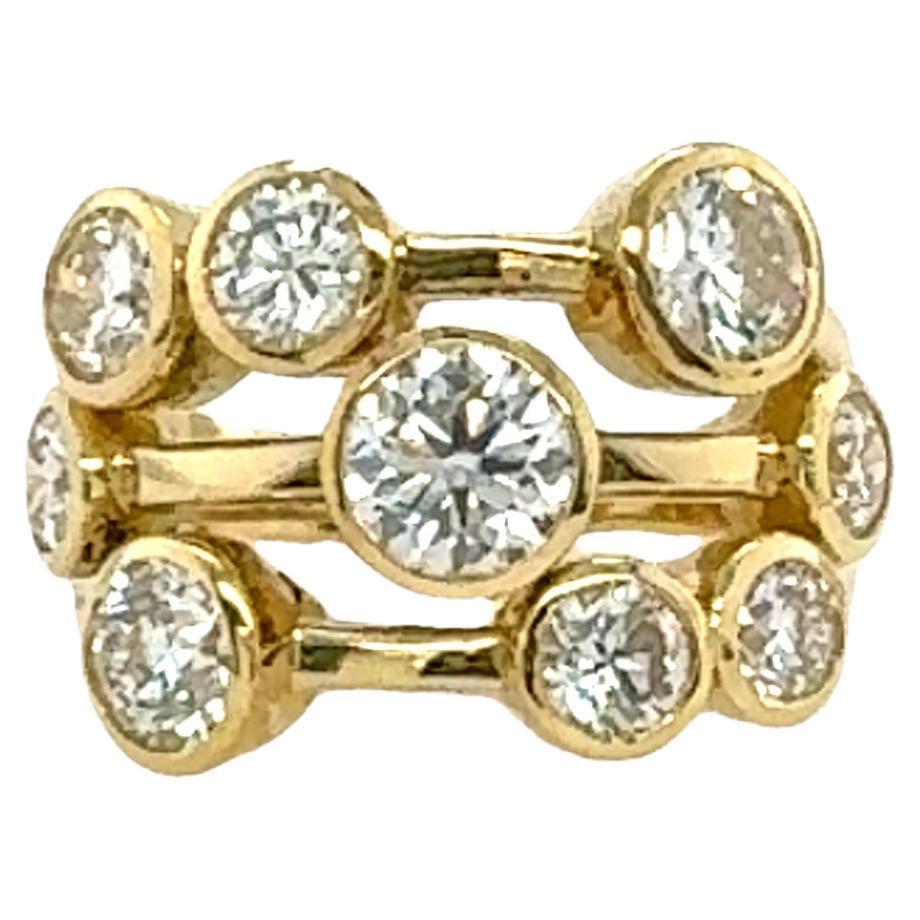 9-Stone Diamond Ring, Set With 3.17ct Round Brilliant Diamonds In 18ct ...