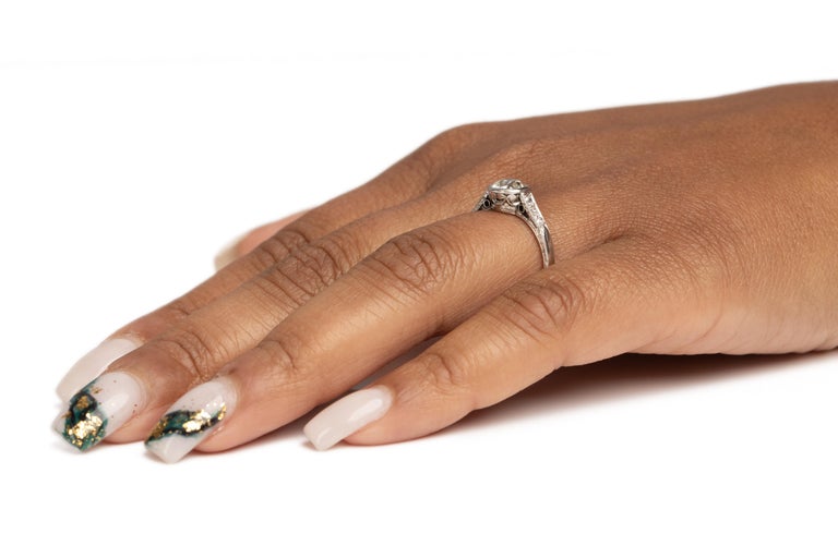 .90 Carat Art Deco Diamond Platinum Engagement Ring For Sale at 1stDibs