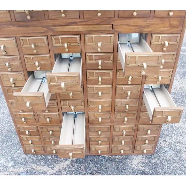 90 Drawer Vintage Library Card Catalogue For Sale at 1stDibs