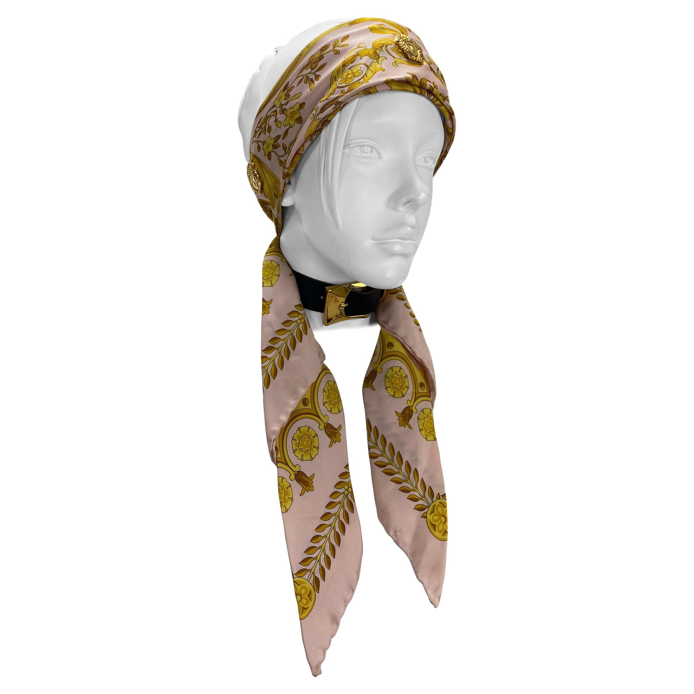 90-s Vintage Gianni Versace Atelier Barocco Scarf Silk with Bondage ...