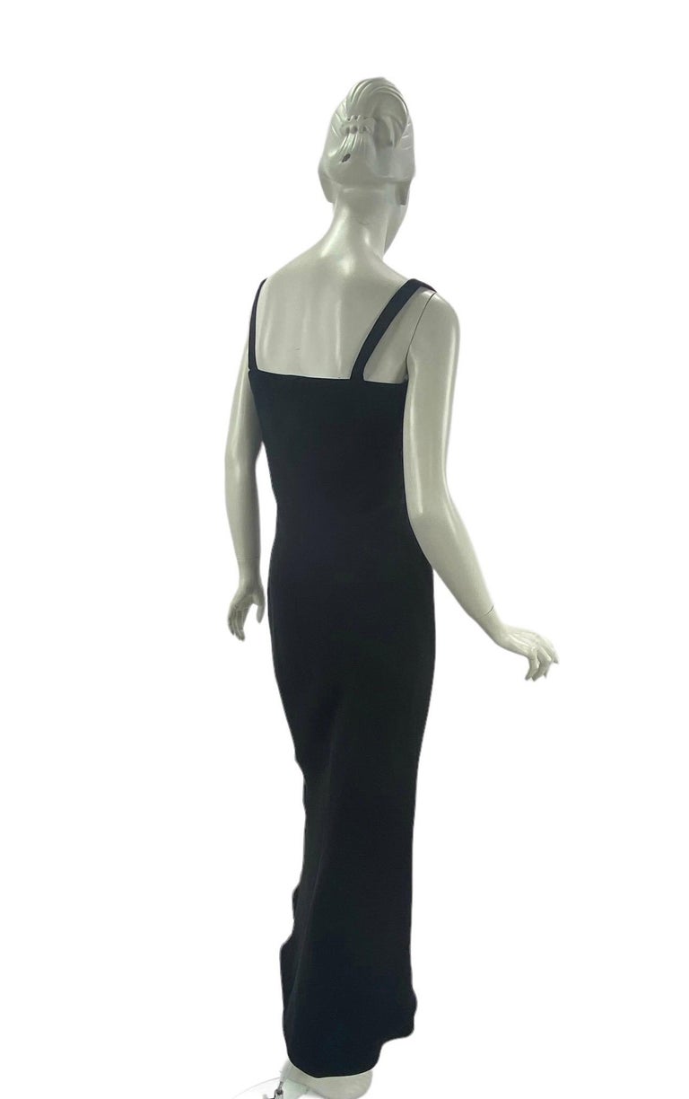 90-s Vintage Gianni Versace Couture Embellished Black Gown For Sale at ...