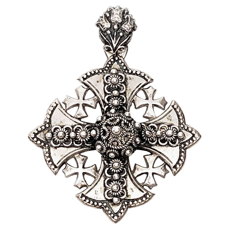 pendentif Croix des Croisés de Jérusalem en argent 900 sur 1stDibs
