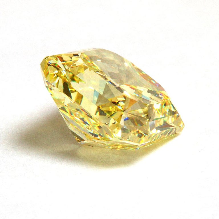9.05 Carat Fancy Intense Yellow Square Radiant Diamond Engagement Ring ...