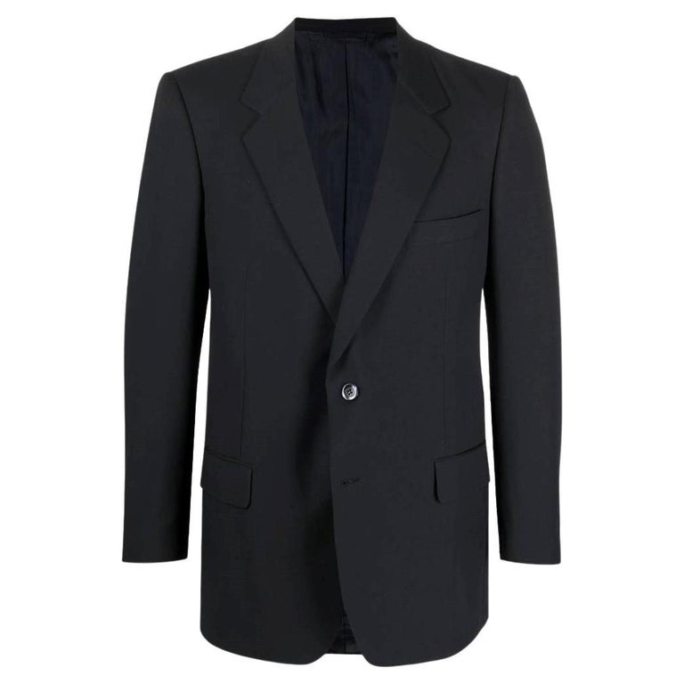 90s Burberry Vintage blue wool jacket with padded shoulders For Sale at ...