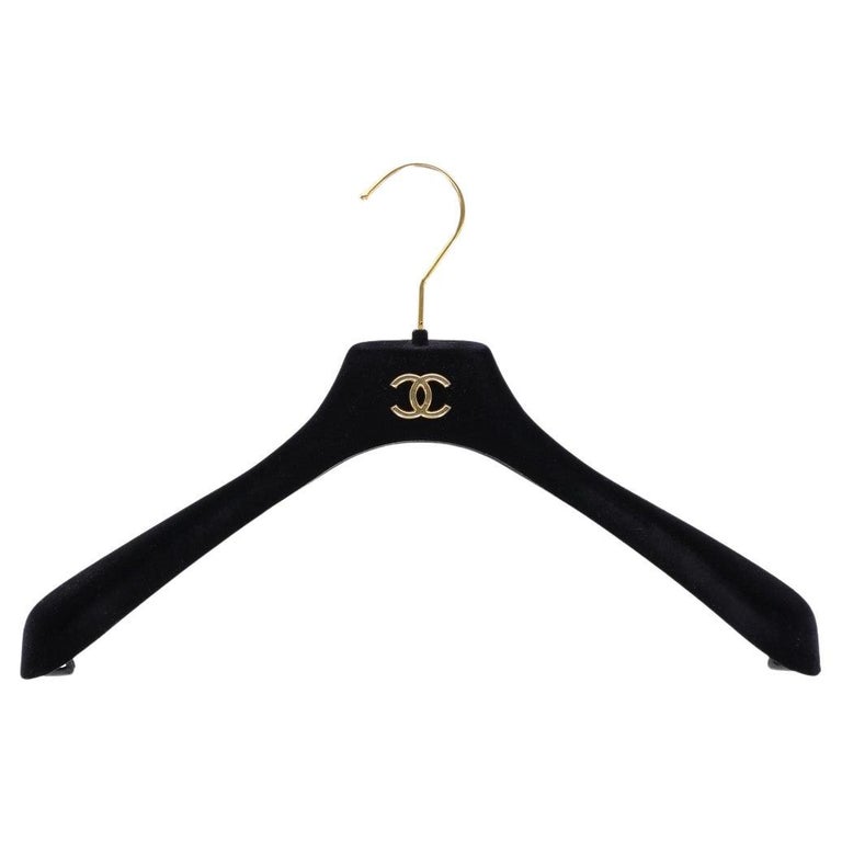 90s Chanel black velvet large clothes hanger at 1stDibs | chanel ...