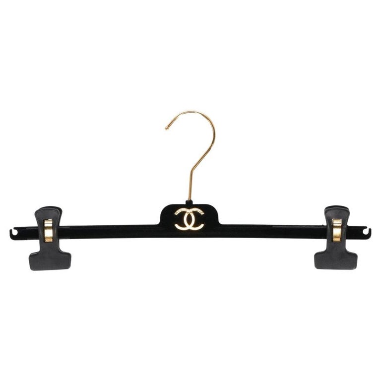 90s Chanel Vintage clipped logoed velvet clothes hanger at 1stDibs
