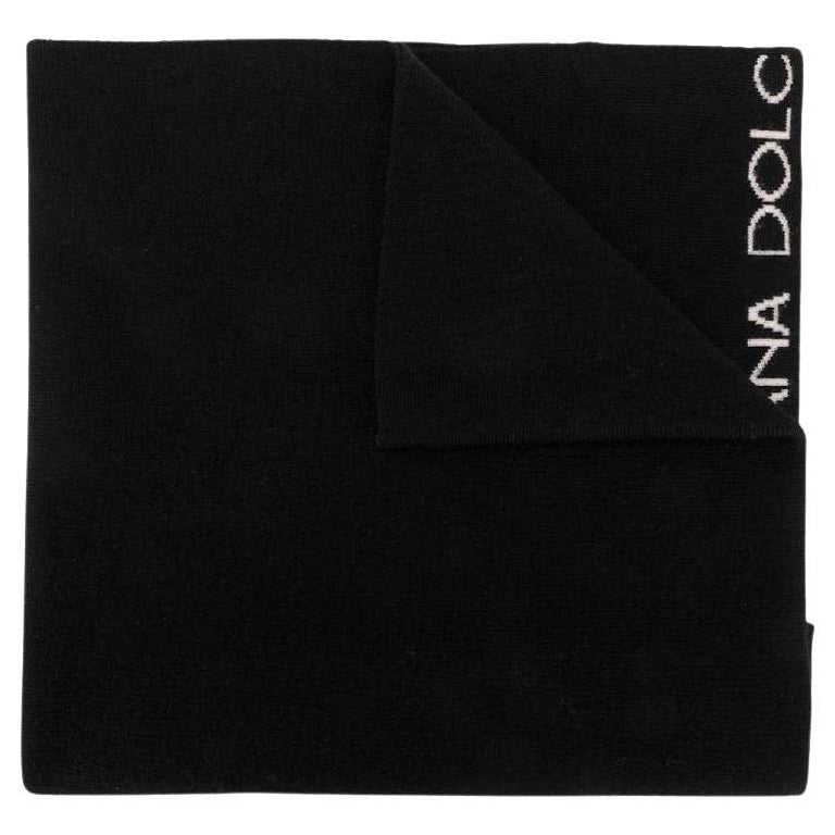 90s Dolce and Gabbana Vintage black logoed scarf For Sale at 1stDibs