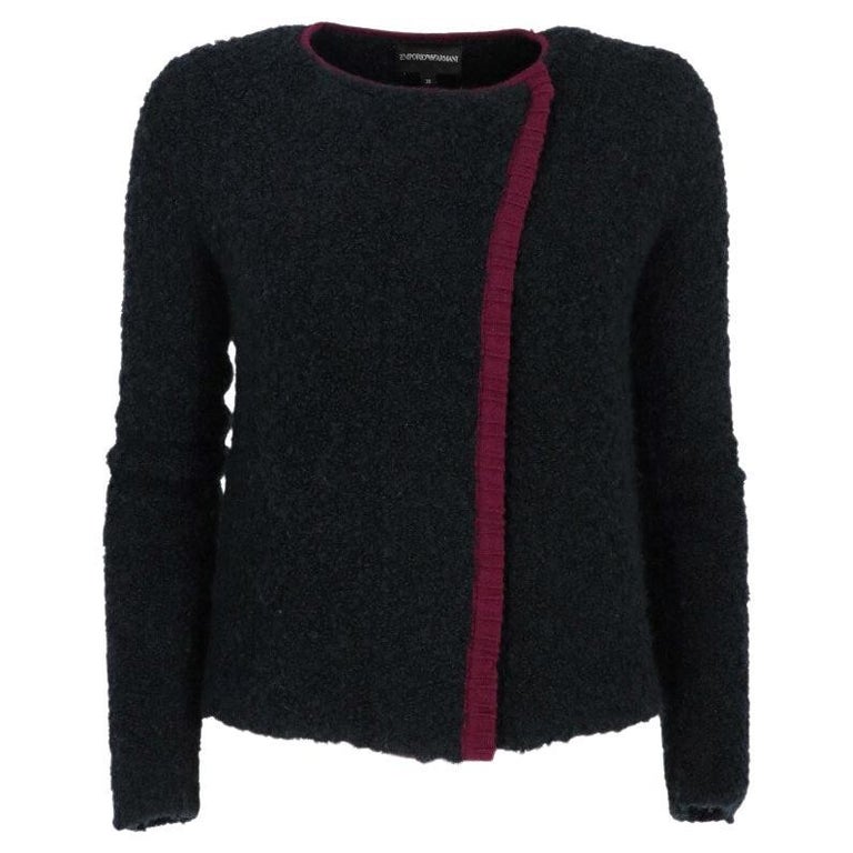 90s Emporio Armani Vintage dark blue wool jacket For Sale at 1stDibs