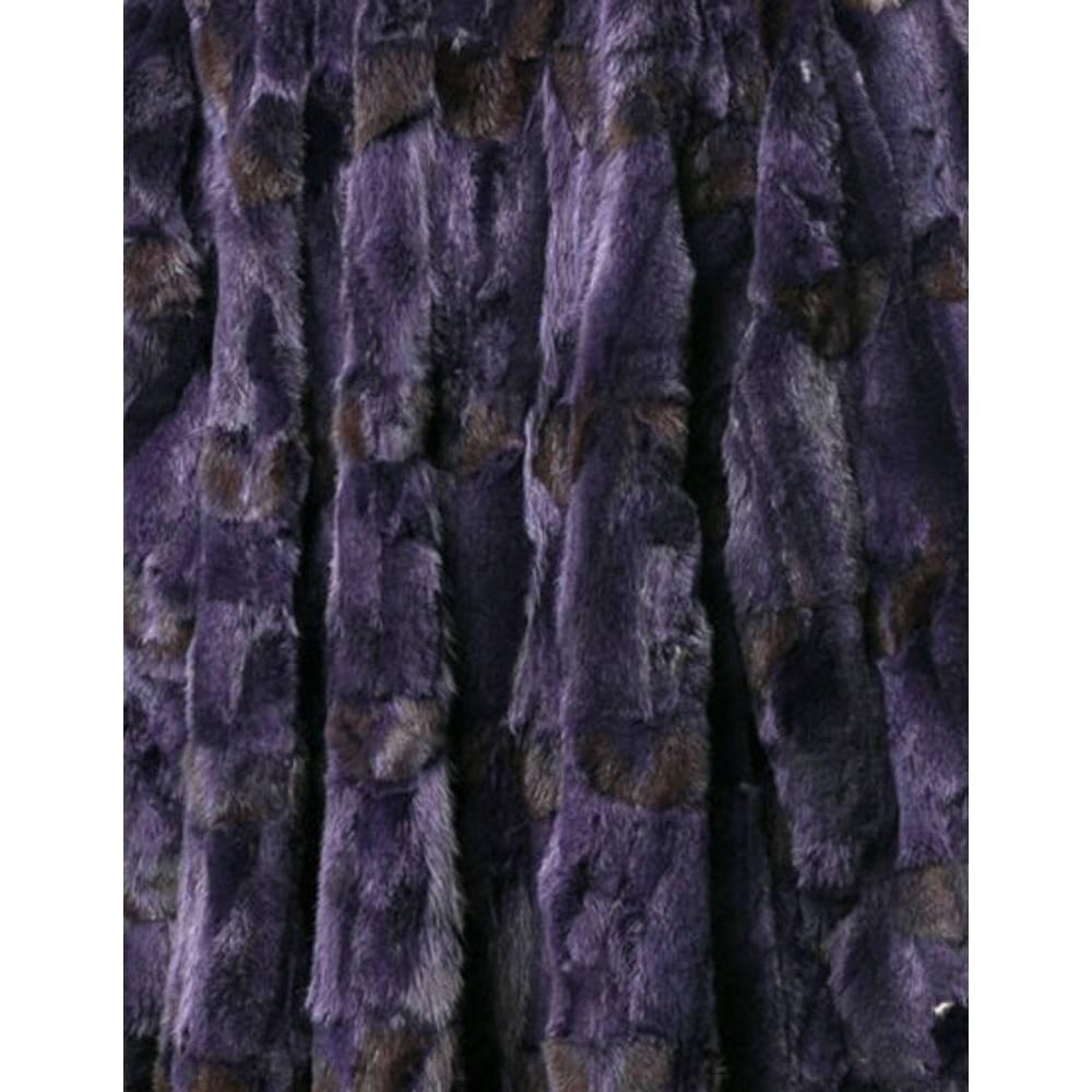 90s Fendi Vintage purple fox and mink fur coat For Sale at 1stDibs