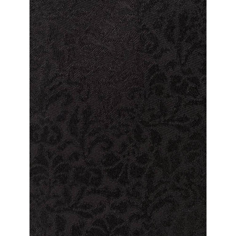 90s Gianfranco Ferré Vintage black floral silk tie For Sale at 1stDibs