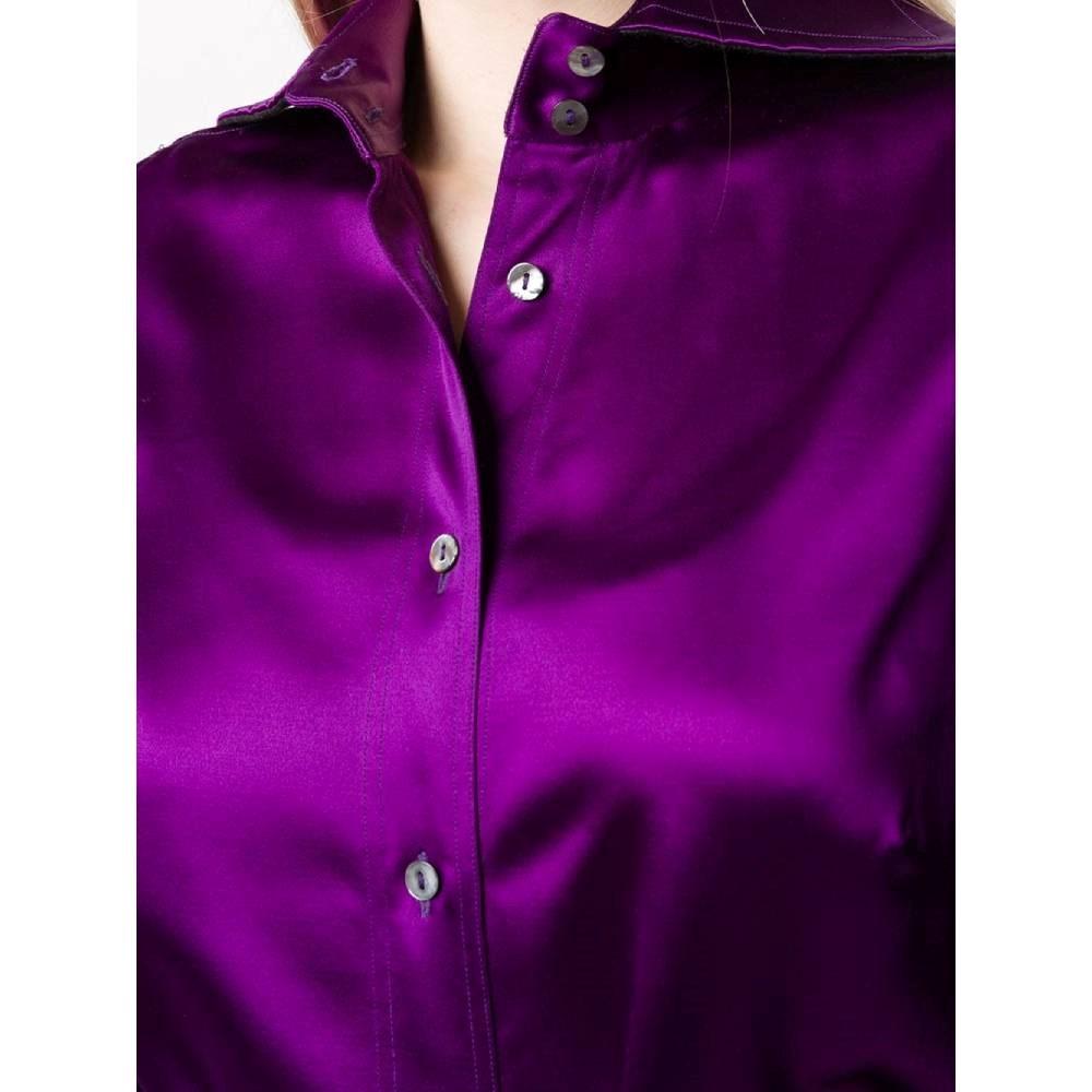 90s Gianfranco Ferrè Vintage Purple classic shirt For Sale at 1stDibs