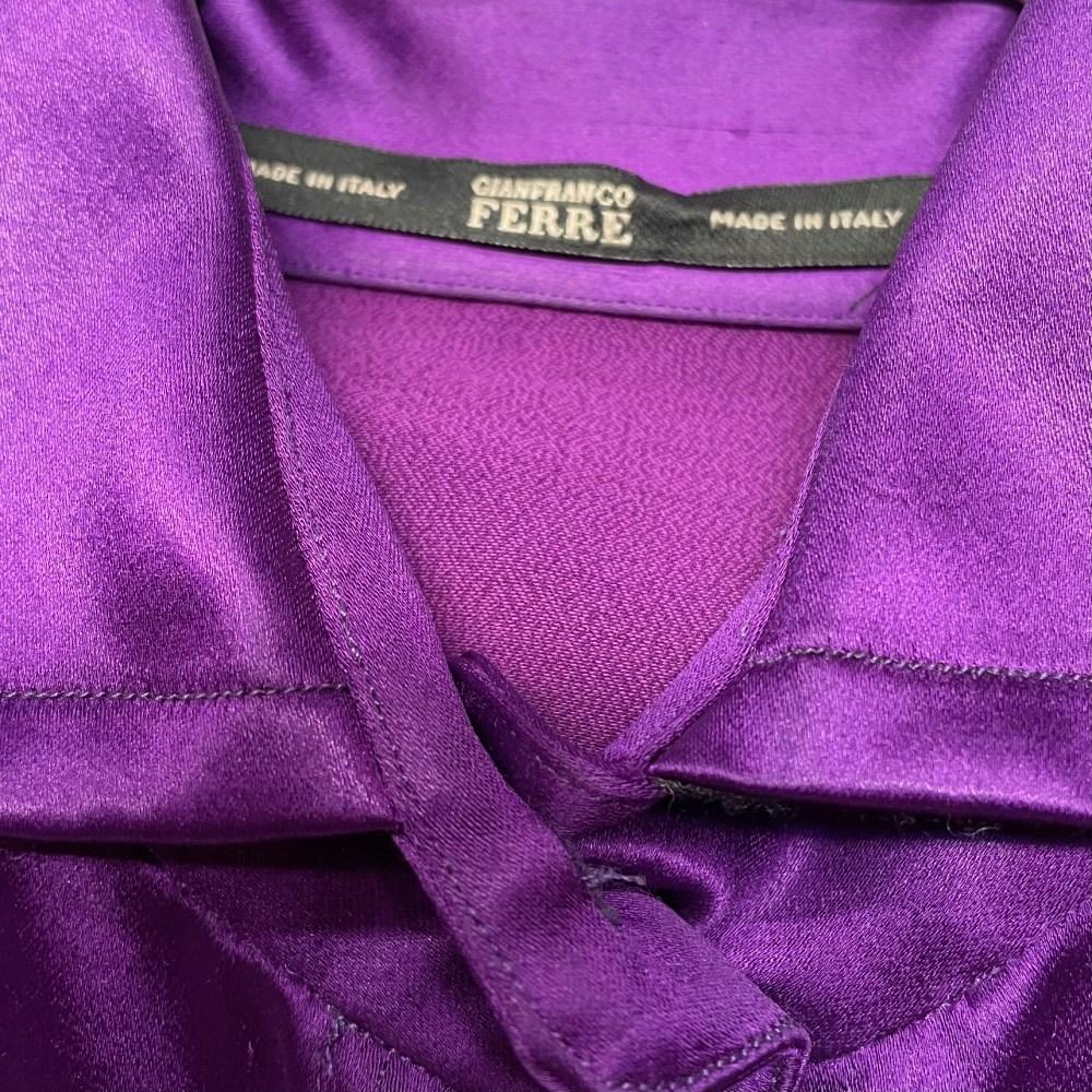 90s Gianfranco Ferrè Vintage Purple classic shirt For Sale at 1stDibs