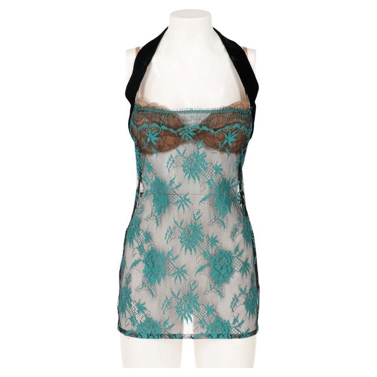 90s Gianfranco Ferré Vintage transparent laced multilayered top with ...