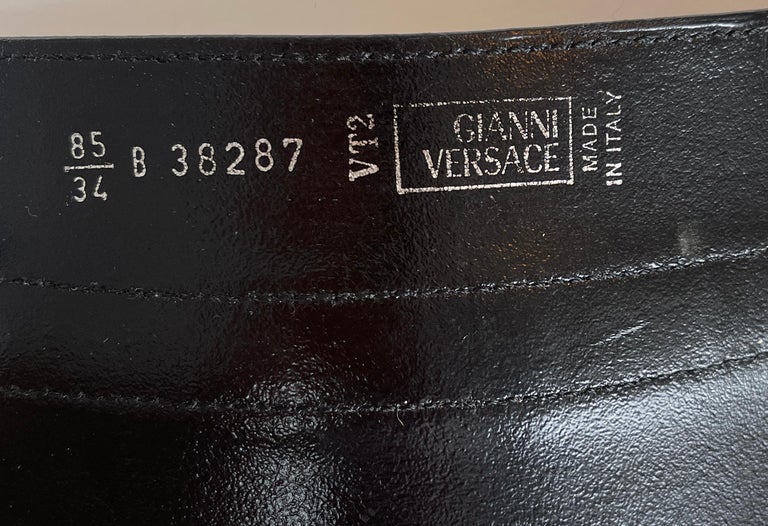 90's Vintage Gianni Versace Corset Belt Leather and Metal at 1stDibs