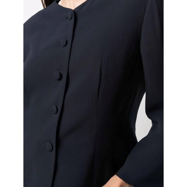 90s Giorgio Armani dark blue silk jacket For Sale at 1stDibs