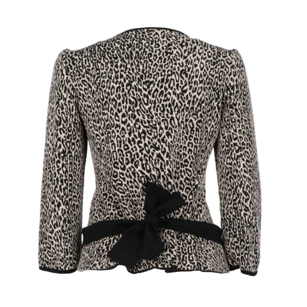 90s Giorgio Armani Vintage black and white animalier print knitted ...