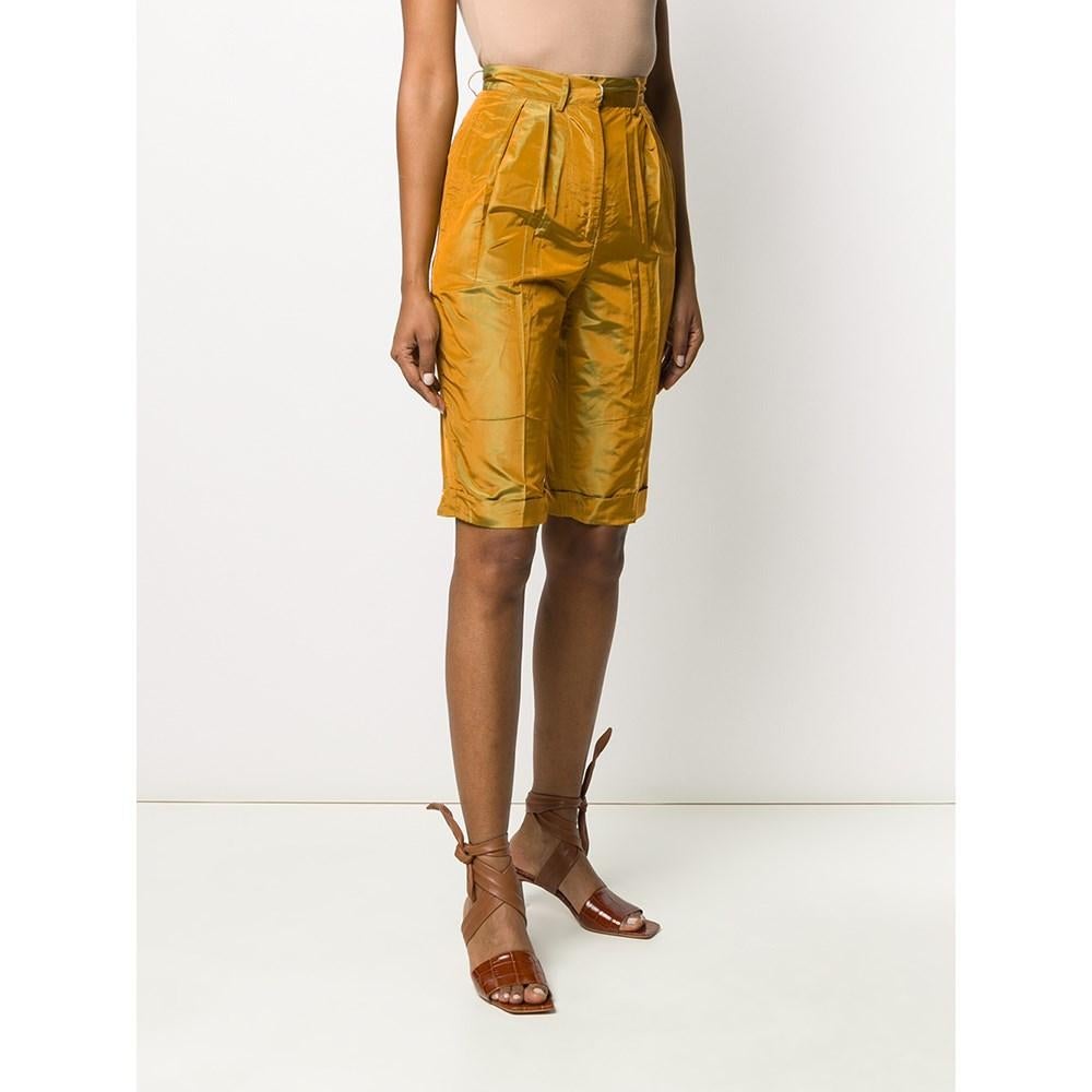 90s Jean Paul Gaultier Vintage iridescent fabric silk bermuda shorts ...