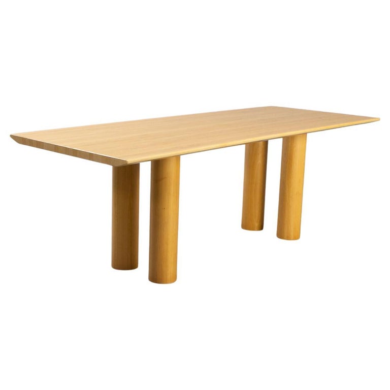 90s Massive Birch Wooden Italian Design Dining Table For Sale at 1stDibs