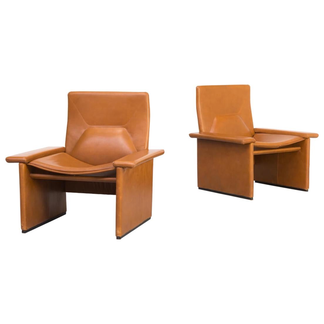Matteo Grassi Visitor Chair in Cognac Leather at 1stDibs