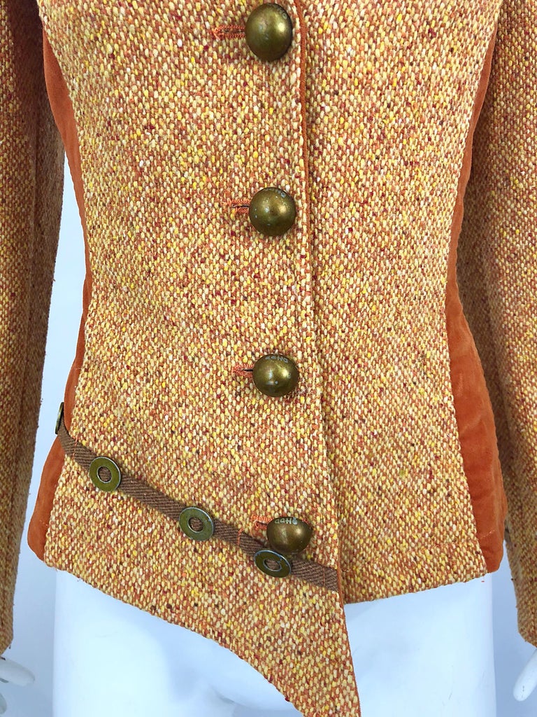 90s OHDD Italian Made Asymmetrical Avant Garde Sz 4 Burnt Orange ...