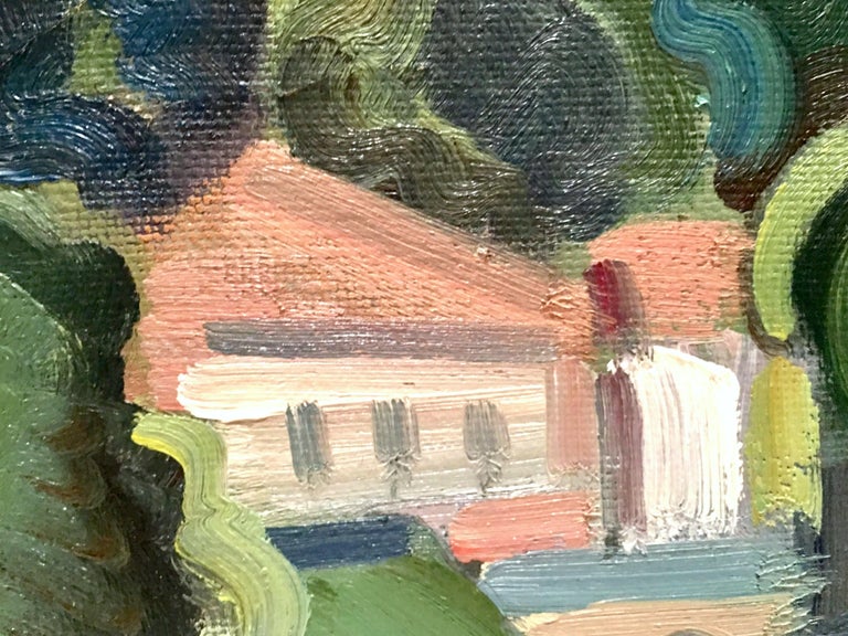 90'S Original Oil On Burlap Painting Landscape Painting By, D.H For ...