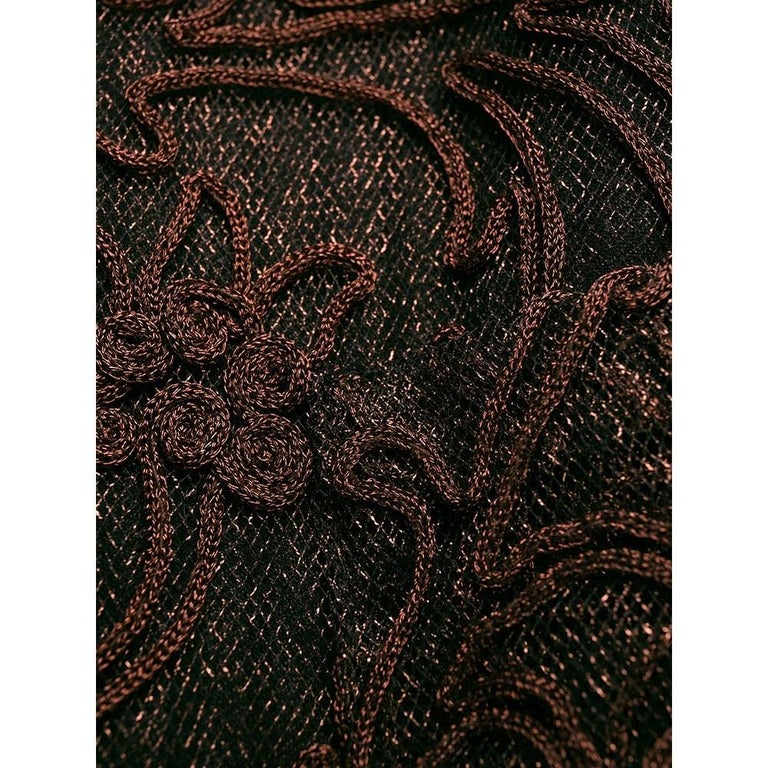 90s Romeo Gigli black wool blend with bronze lurex embroidery at 1stDibs