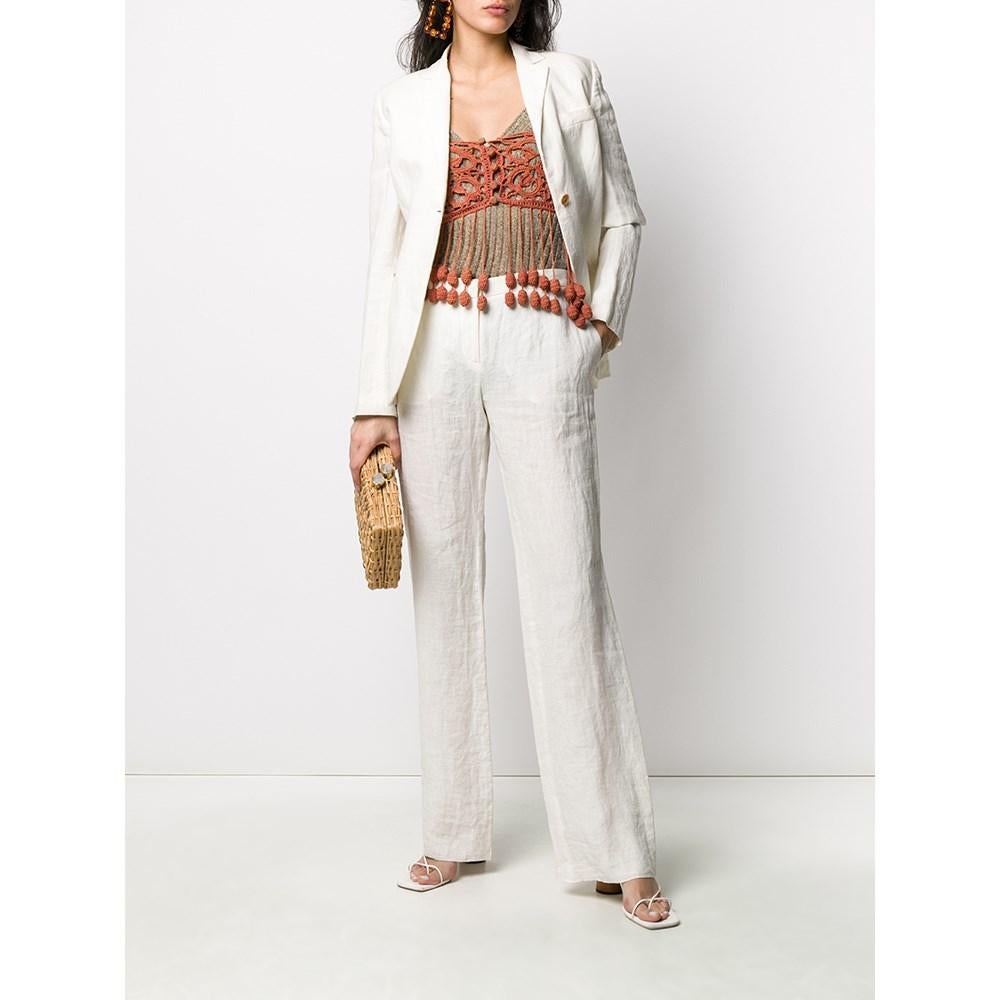 90s Romeo Gigli Vintage ivory linen jacket and trousers suit For Sale ...