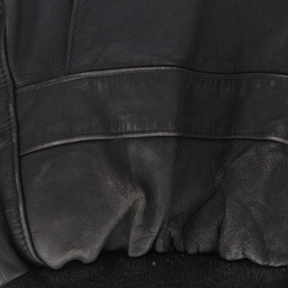 90s Schott Vintage black leather jacket with sheepskin lining For Sale ...