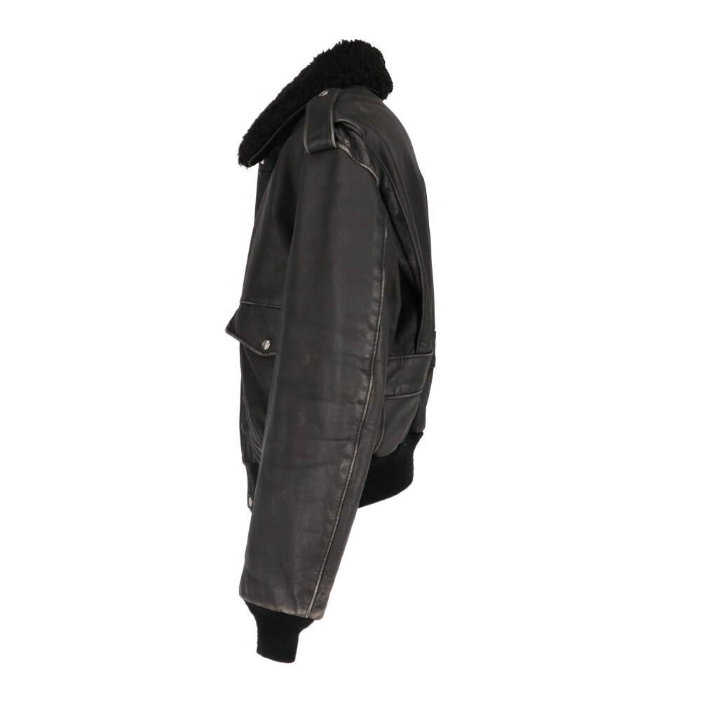 90s Schott Vintage black leather jacket with sheepskin lining For Sale at 1stDibs | schott ...