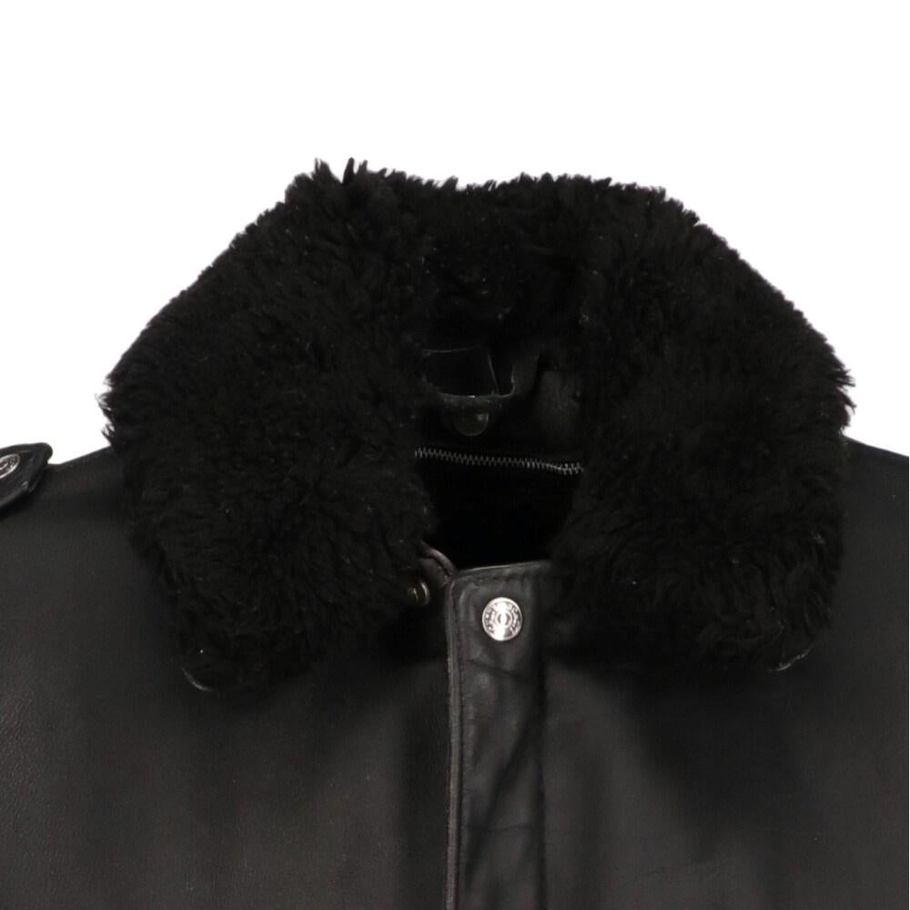90s Schott Vintage black leather jacket with sheepskin lining For Sale ...