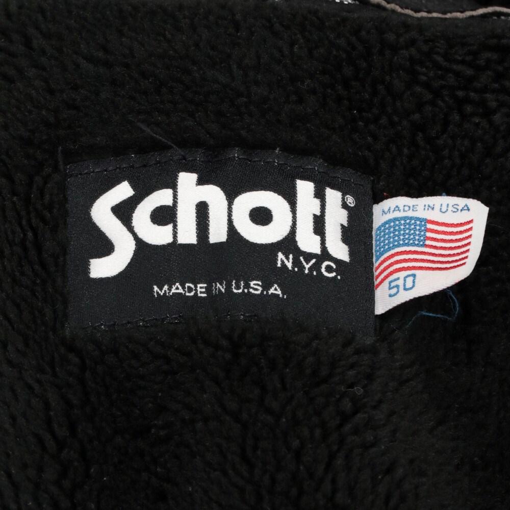 90s Schott Vintage black leather jacket with sheepskin lining For Sale at 1stDibs | schott ...