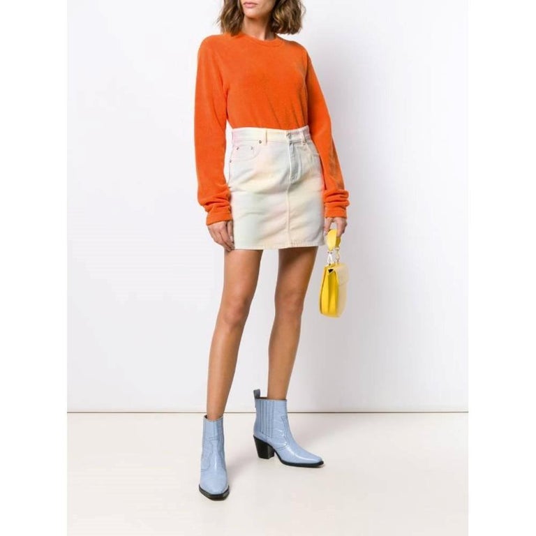 90s Walter Van Beirendonck Vintage orange teddy hoodie For Sale at 1stDibs